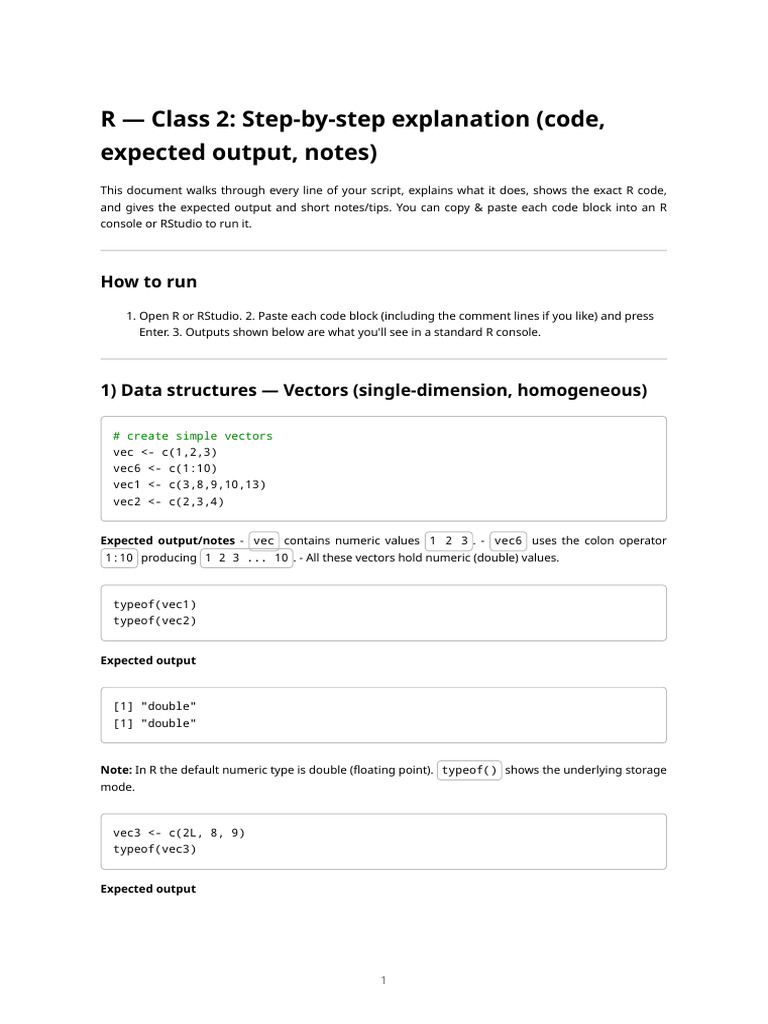 R Class2 Explained | PDF | Algebra | Computer Programming
