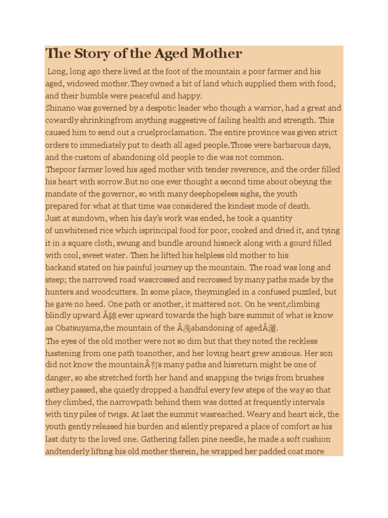 The Story of The Aged | PDF