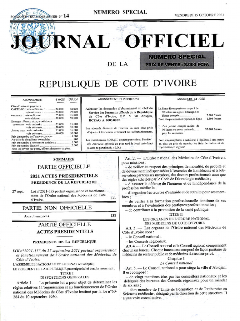 Journal Officiel 2021 | PDF