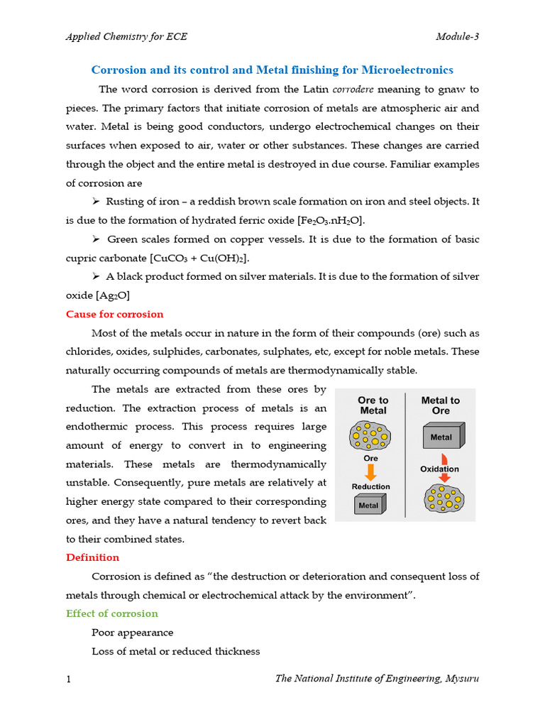Module 3- 3.1 Corrosion and Its Control (1) | PDF | Corrosion ...
