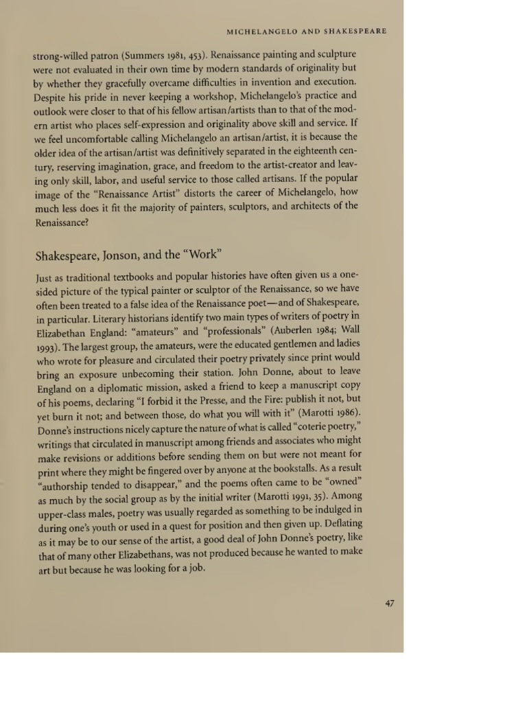 Shakespeare, Jonson, and The Work - Larry Shiner | PDF | Ben Jonson ...