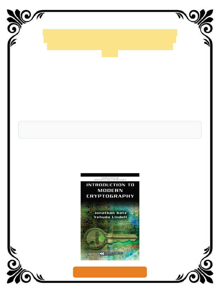Introduction to Modern Cryptography Principles and Protocols 1st Edition Jonathan Katz ebook ...