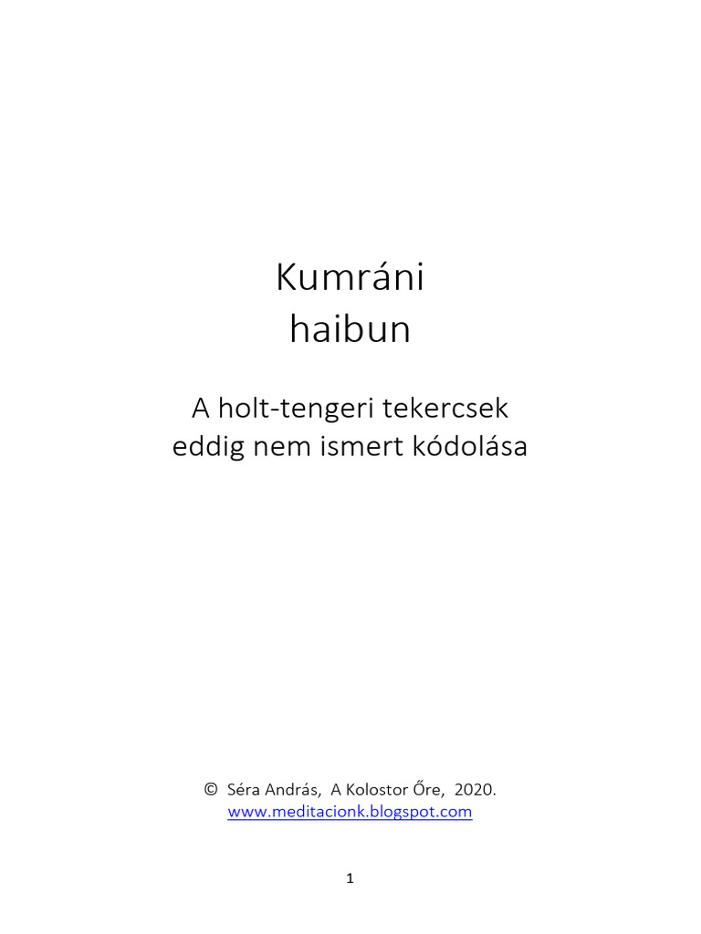 Séra András - Kumráni Haibun-A Holt-tengeri Tekercsek Eddig Nem Ismert ...