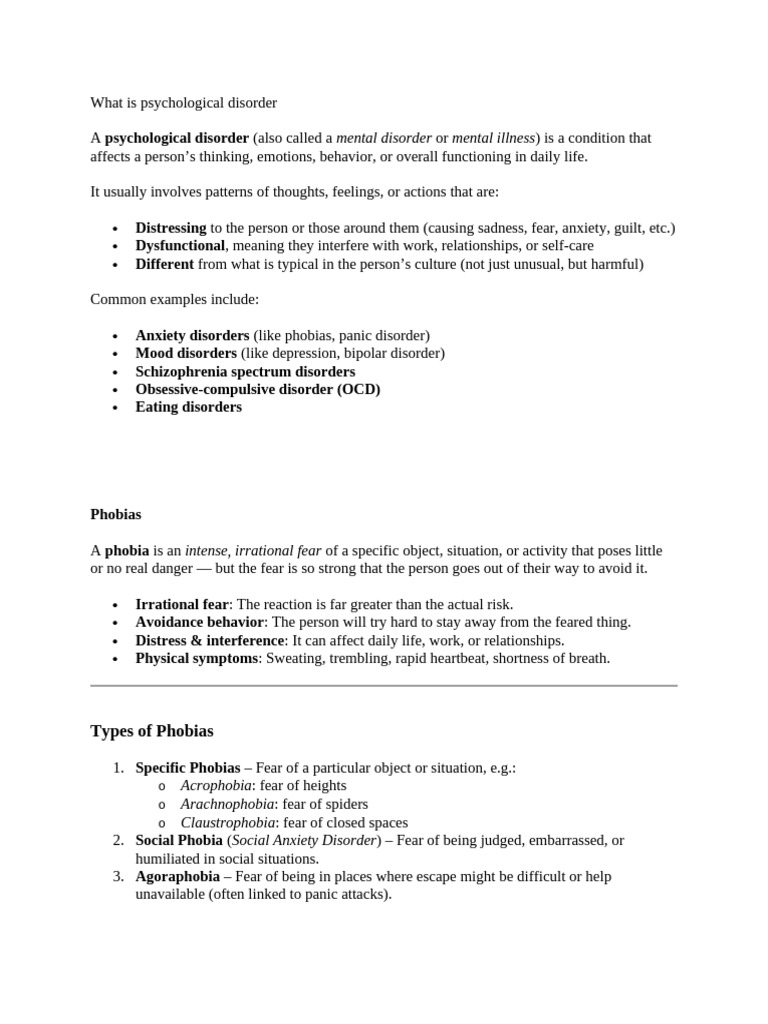 Understanding Psychological Disorders | PDF | Phobia | Mental Disorder