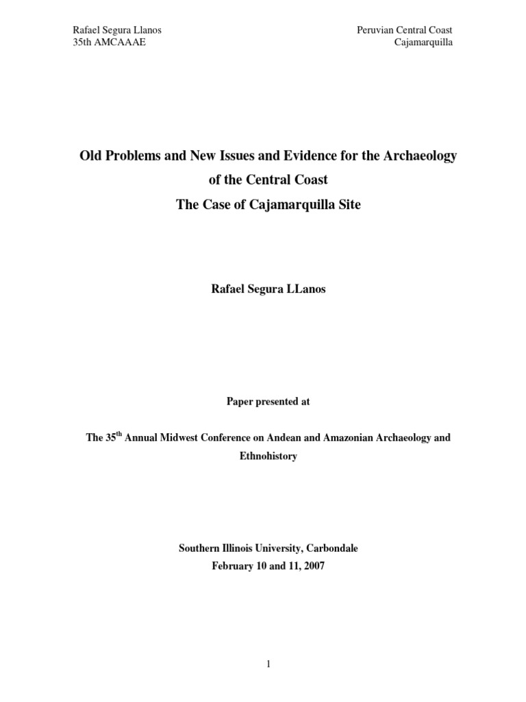 Old Problems and New Issues and Evidence | PDF | Lima | Peru