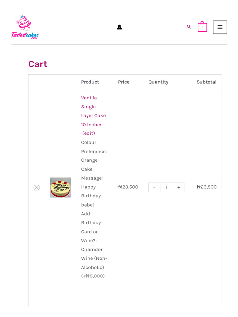 Cart - Fastest Cakes | PDF