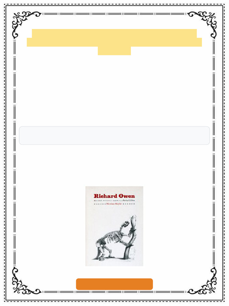 Richard Owen Biology without Darwin Nicolaas A. Rupke ebook simplified ...