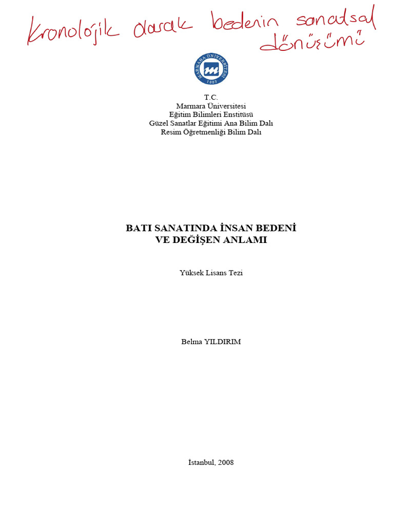 Bati Sanatinda Insan Bedeni Ve Degisen A-3 251111 011334 | PDF