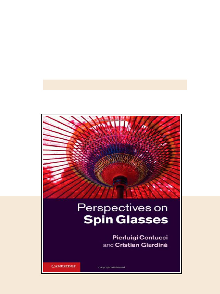 Perspectives On Spin Glasses Contucci P Giardin C Full Digital Chapters ...
