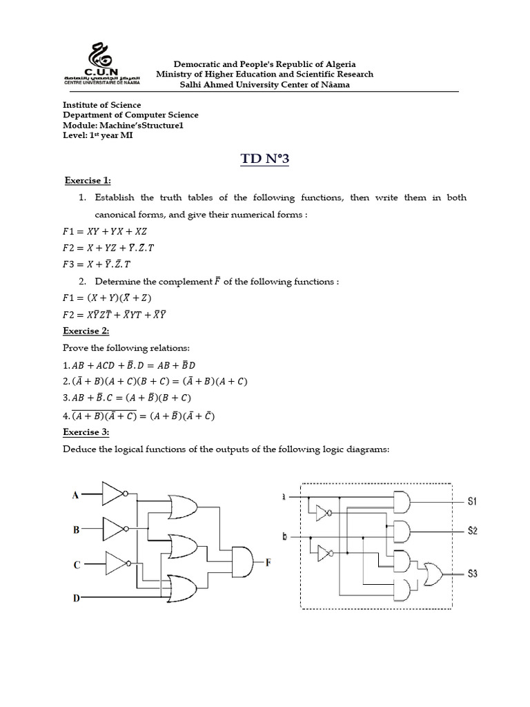 Boolean Algebra Exercises and Solutions | PDF