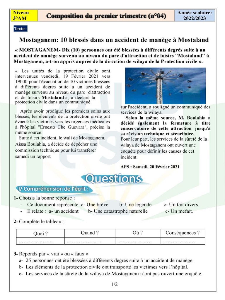 Compositions 3am 1 Trimestre Corr 04 | PDF