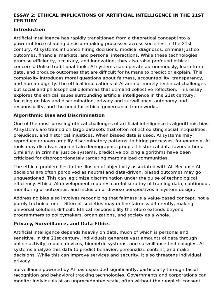 ESSAY 2 | PDF | Artificial Intelligence | Intelligence (AI) & Semantics