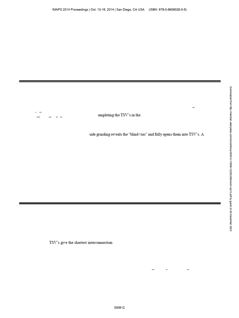 Development of 3d System in Package With TSV Technology | PDF ...