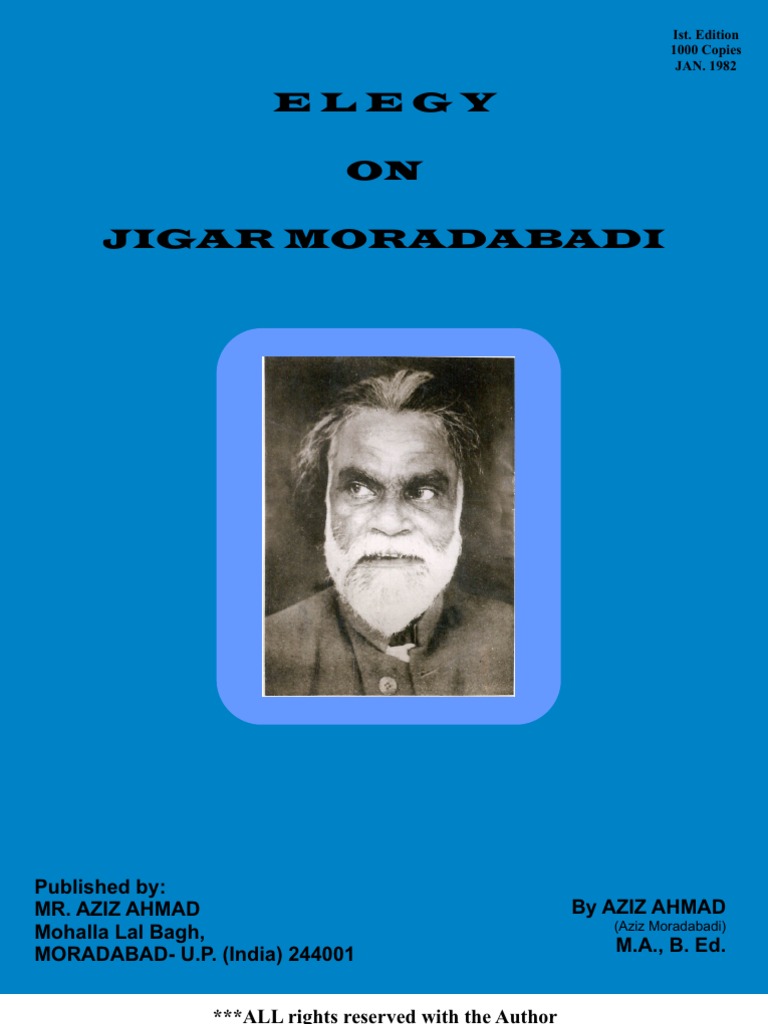 Elegy On Jigar Moradabadi | PDF | Metre (Poetry) | Poetry