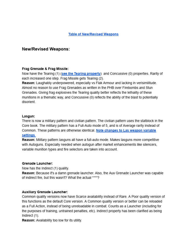 (Dark Heresy 2E) Surrealistik's Armoury Revisions - Additions (PEACH ...