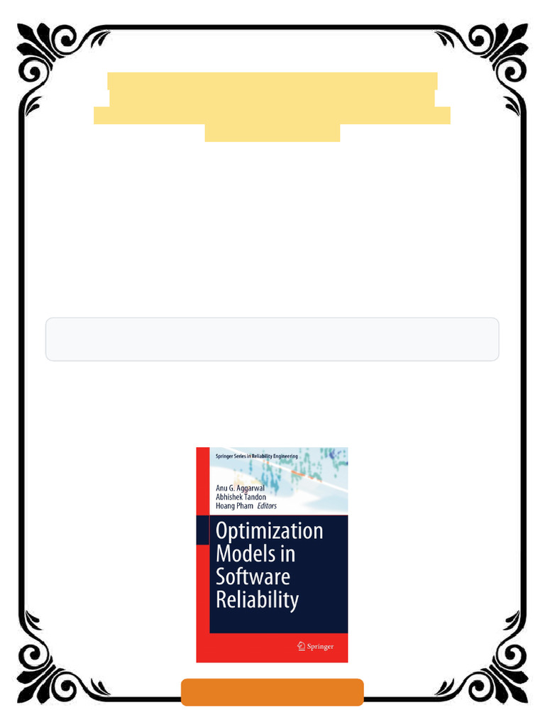 Optimization Models in Software Reliability 1st Edition by Anu Aggarwal ...