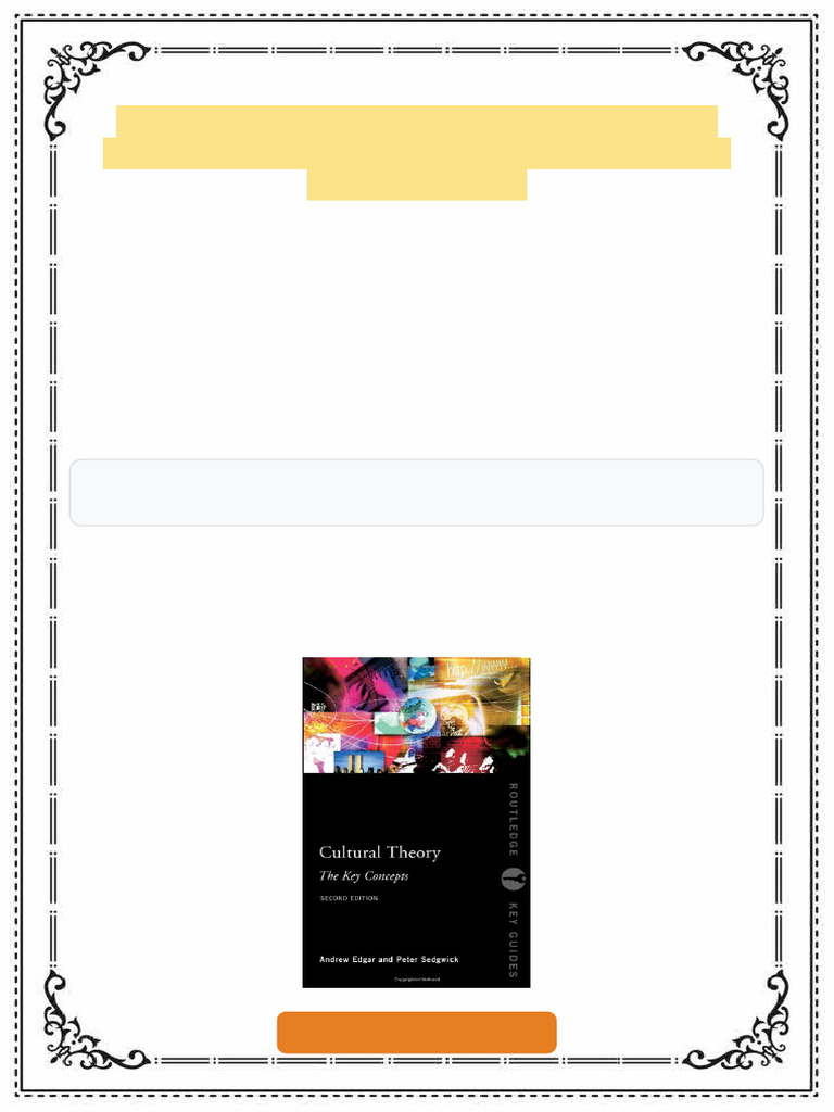 Cultural theory the key concepts 2nd Edition Andrew Edgar ebook with ...