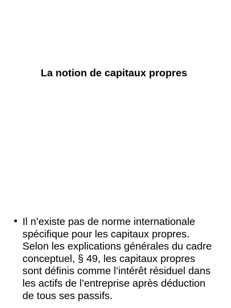 Comprendre les capitaux propres en IFRS | PDF | Obligation (Finance ...