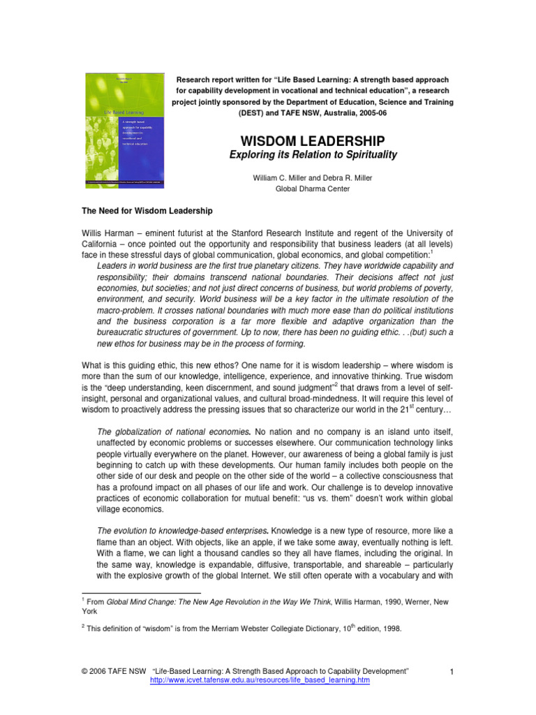Wisdom Leadership in Global Business | PDF | Wisdom | Leadership