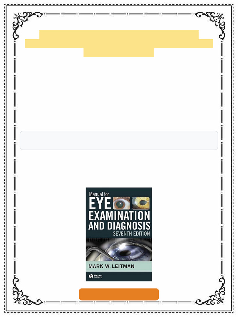 Manual for Eye Examination and Diagnosis 7th edition Mark Leitman ebook ...