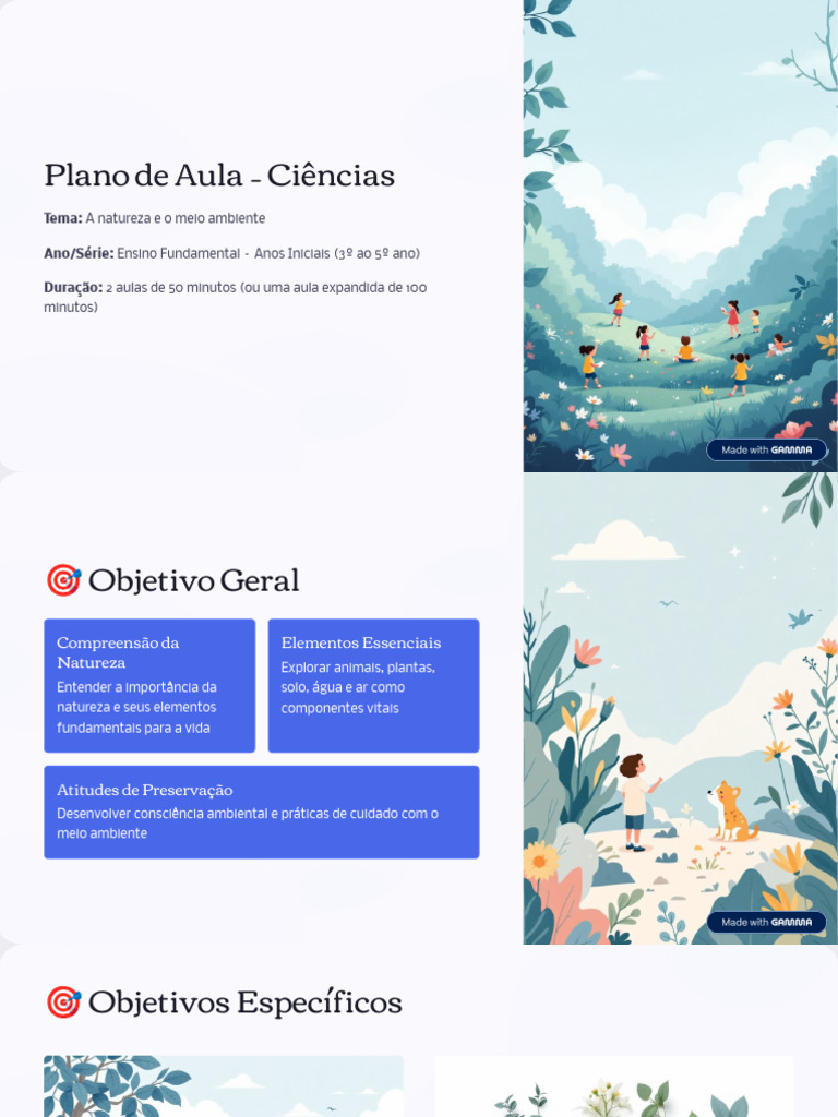 Plano de Aula Ciencias | PDF | Natureza | Ambiente natural