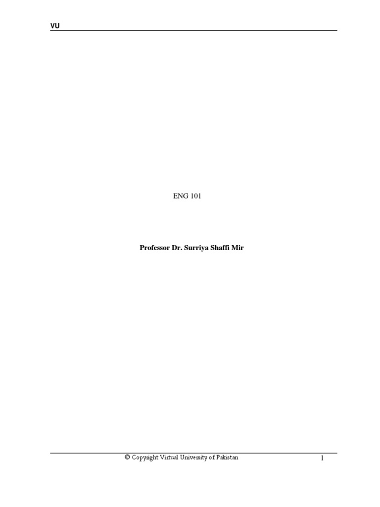 Eng 101 Handouts | PDF | Part Of Speech | English Language