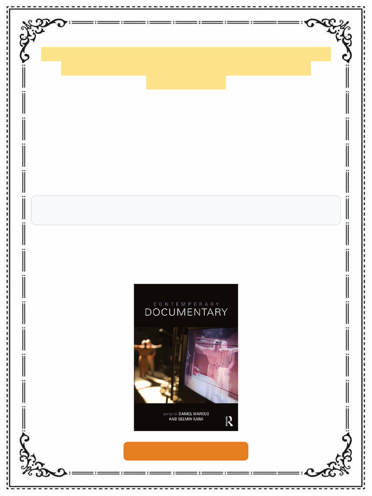 Contemporary Documentary 1st Edition Daniel Marcus (Editor) Ebook ...