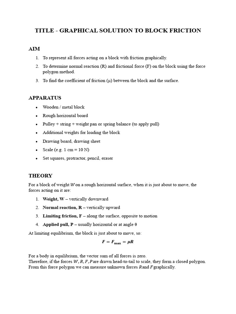 Graphical Analysis of Block Friction | PDF