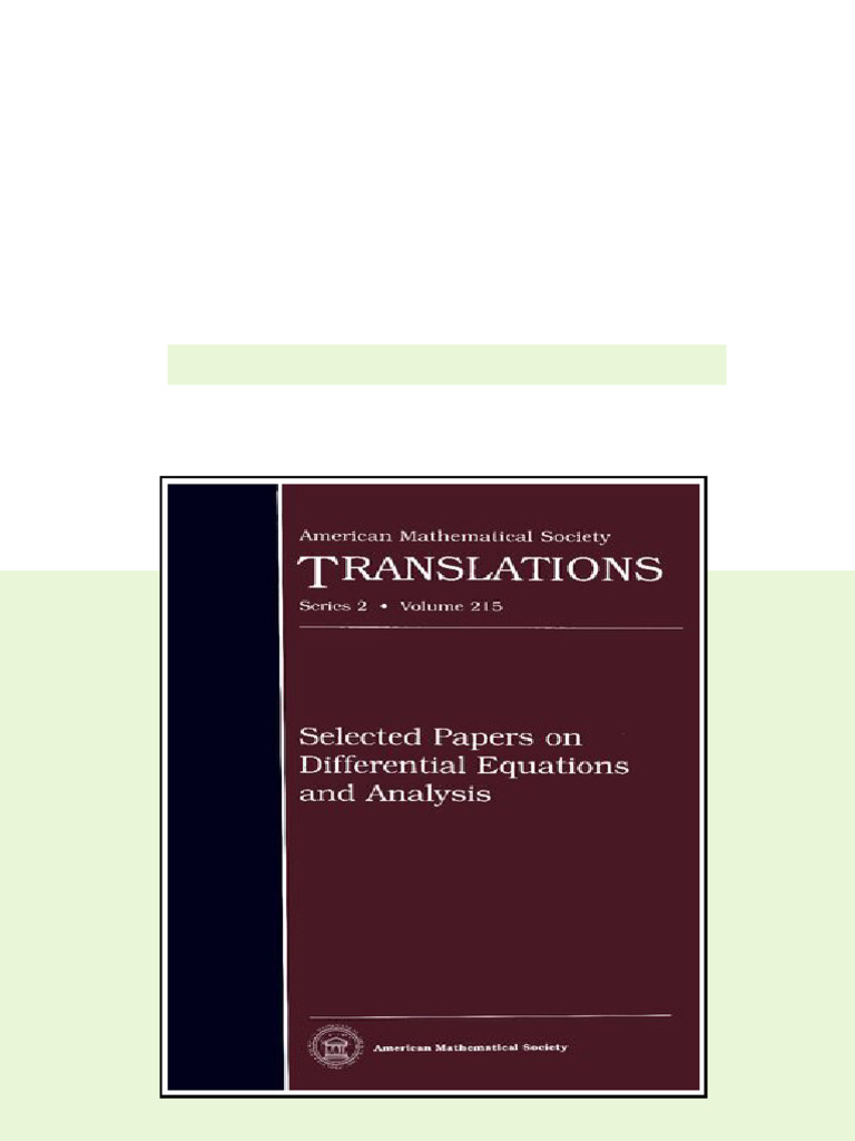 (Ebook) Selected Papers on Differential Equations and Analysis by ...