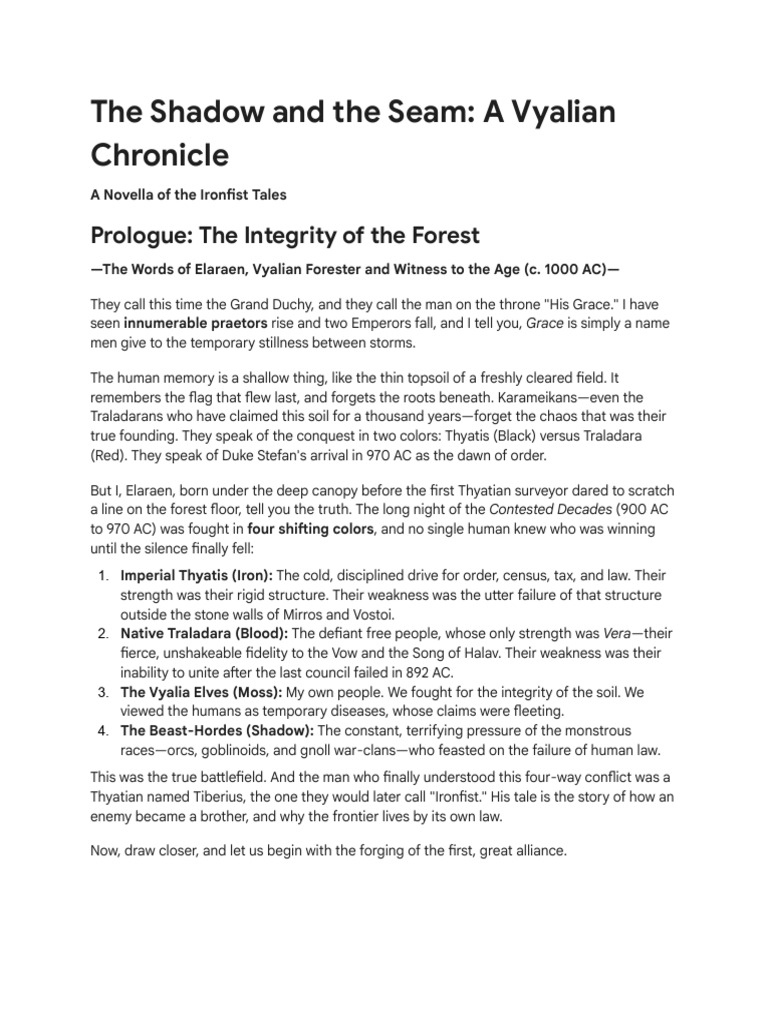 The Shadow and the Seam: A Vyalian tale | PDF
