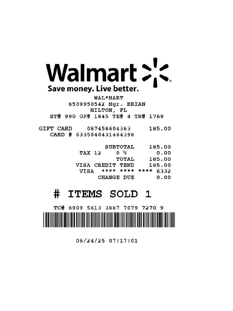 Walmart Reciept | PDF