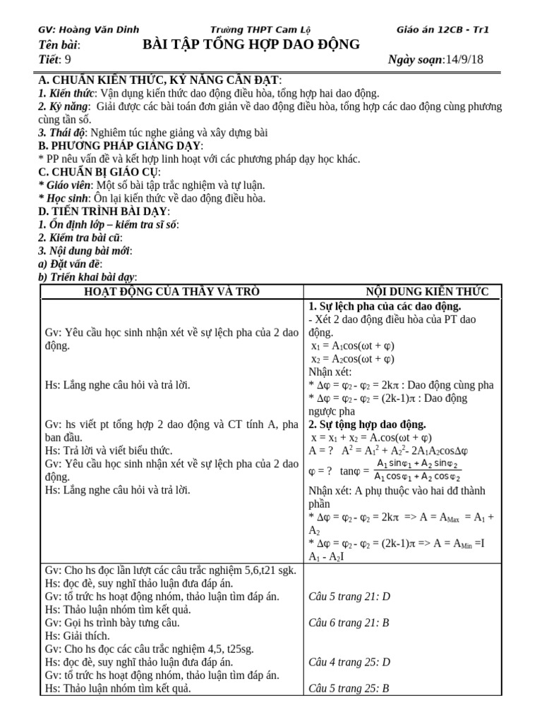 Tiet 9. Bai Tap THDD | PDF