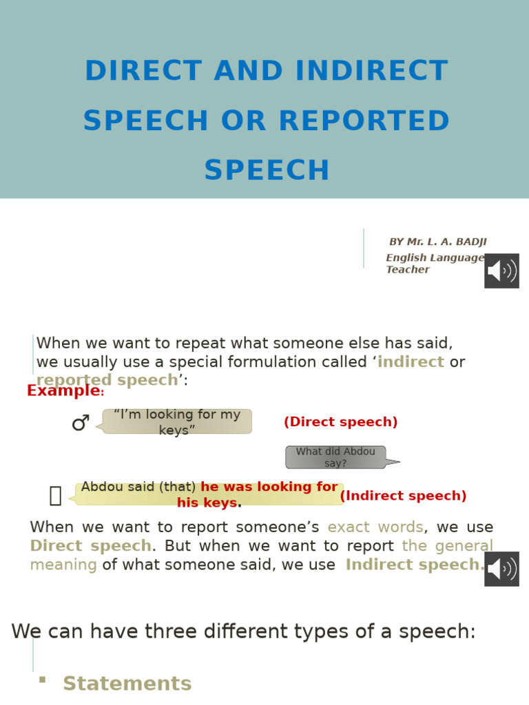 Direct and Indirect Speech Guide | PDF | Question | Linguistic Morphology