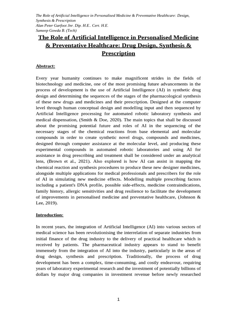 AI in Personalized Medicine & Drug Design | PDF | Personalized Medicine ...