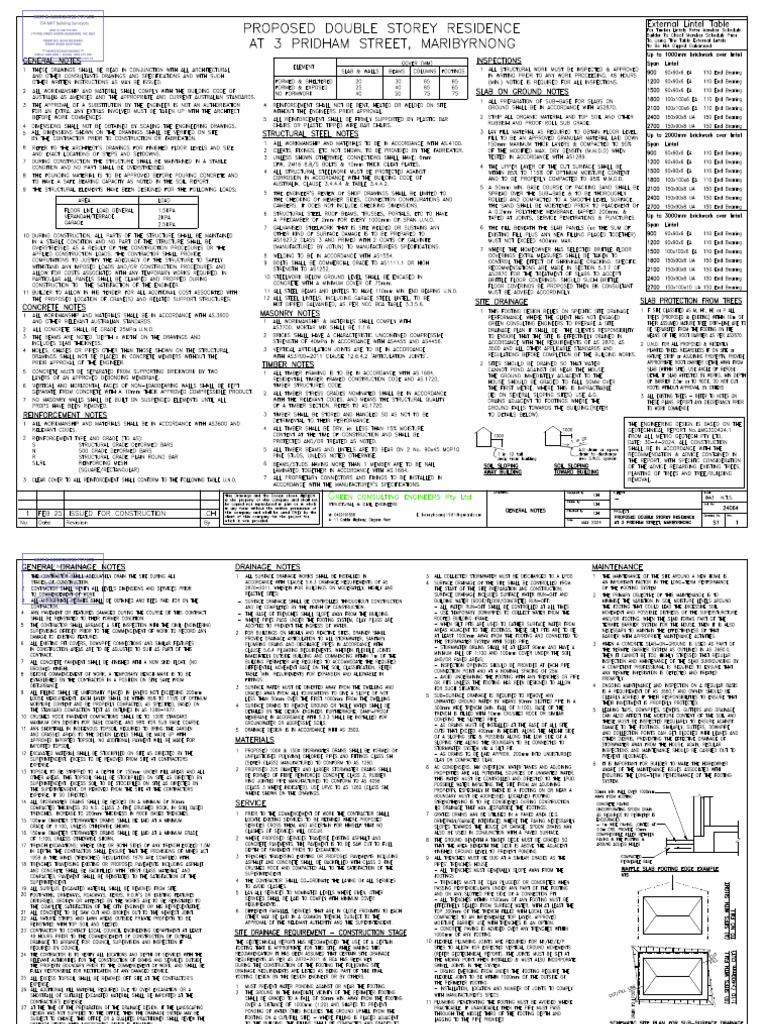 Engineers Structural Drawings - Stamped | PDF