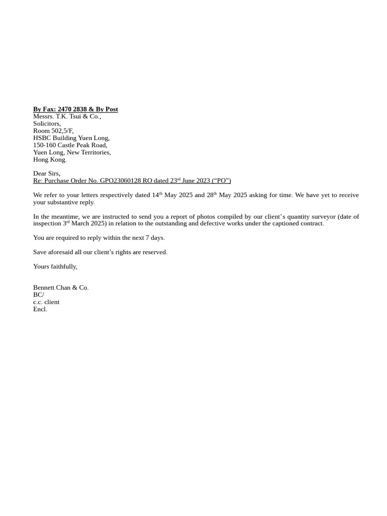 Outstanding Works Report Notification | PDF