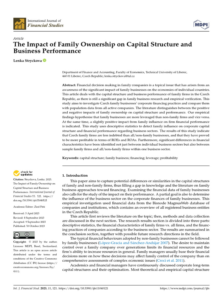 stryskova (2023)_ The Impact of Family Ownership on Capital Structure ...