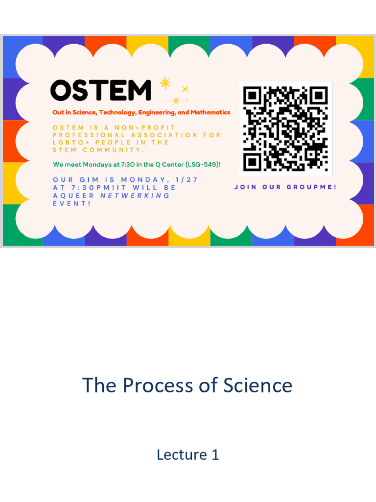 Biol113 Lec 1 Process of Science | PDF