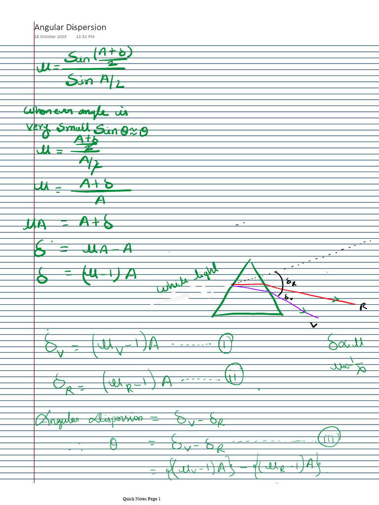 Angular Dispersion | PDF