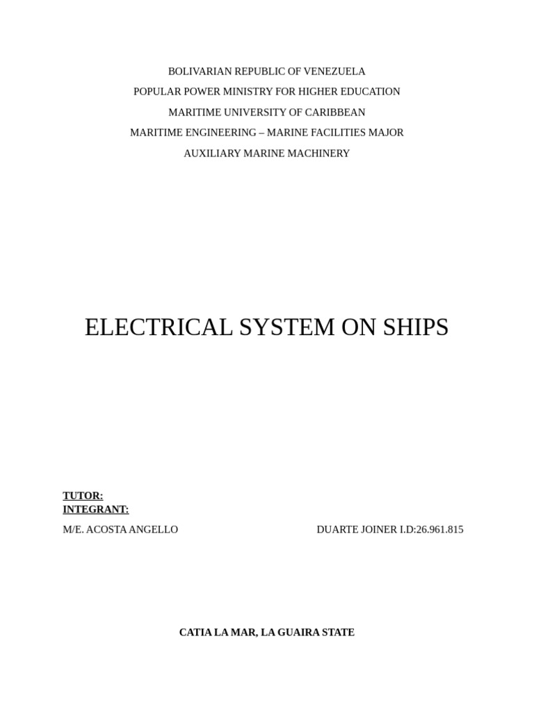 Ship Electrical Systems Overview | PDF | Direct Current | Electric ...