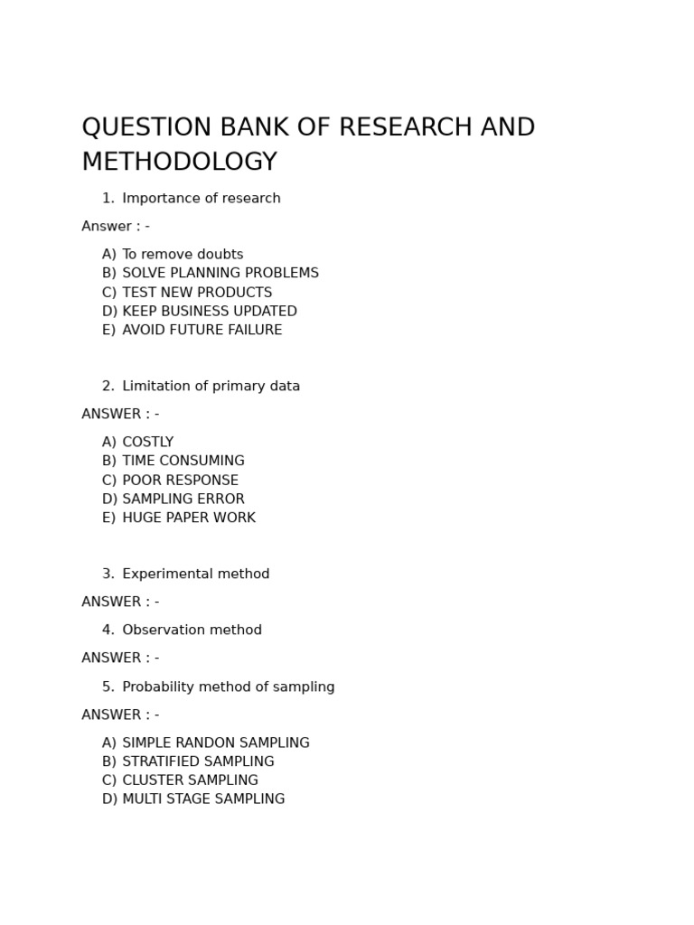 Research Methodlogy Internal | PDF