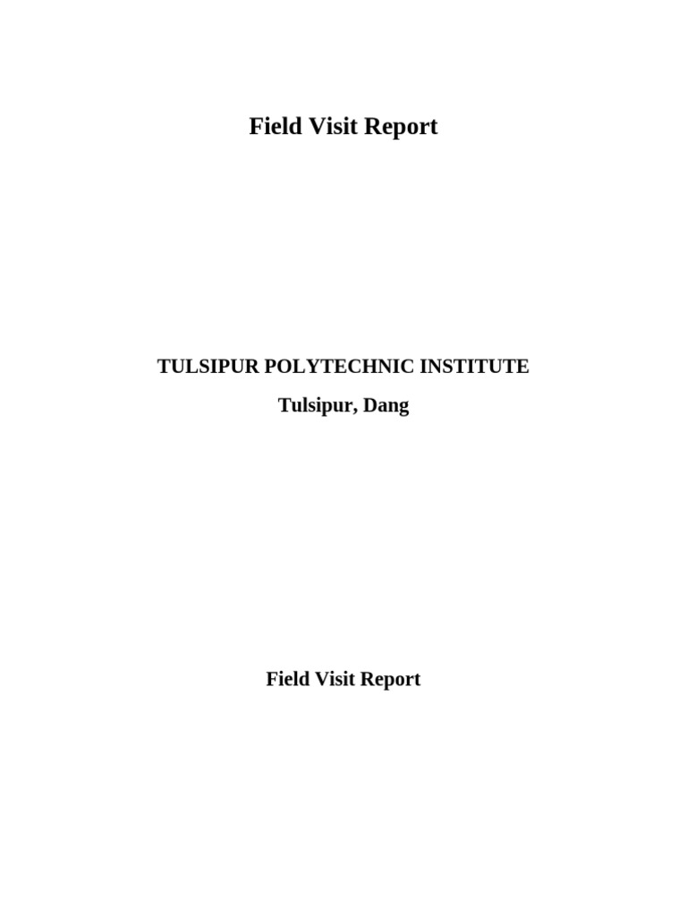 Field Visit Report | PDF | Engineering