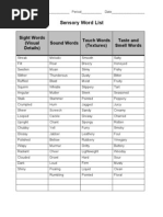 Descriptive Words For Scents-List of Smell Adjectives | PDF | Odor ...