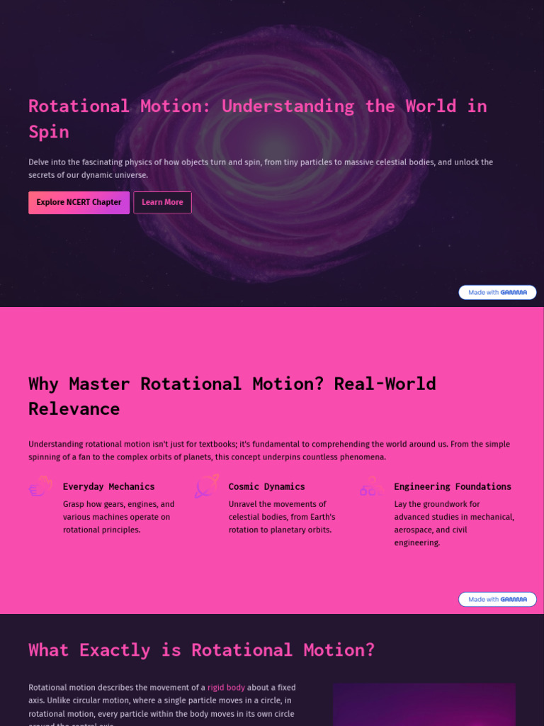Rotational Motion Understanding the World in Spin | PDF | Rotation ...