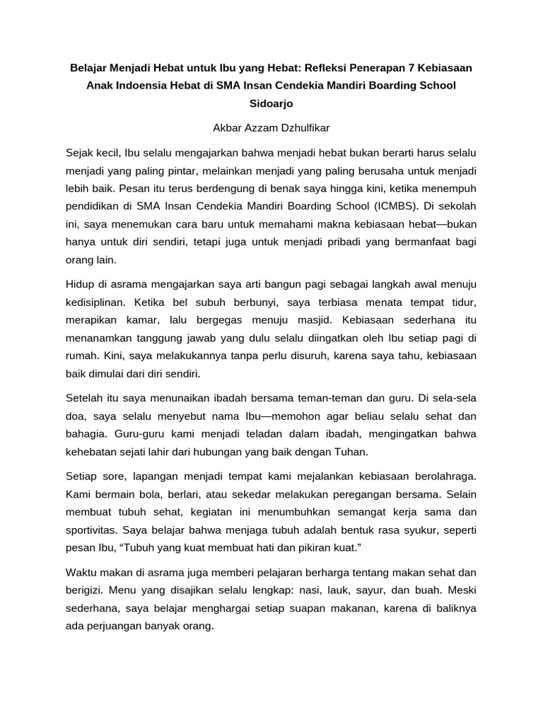Belajar Menjadi Hebat Untuk Ibu Yang Hebat | PDF