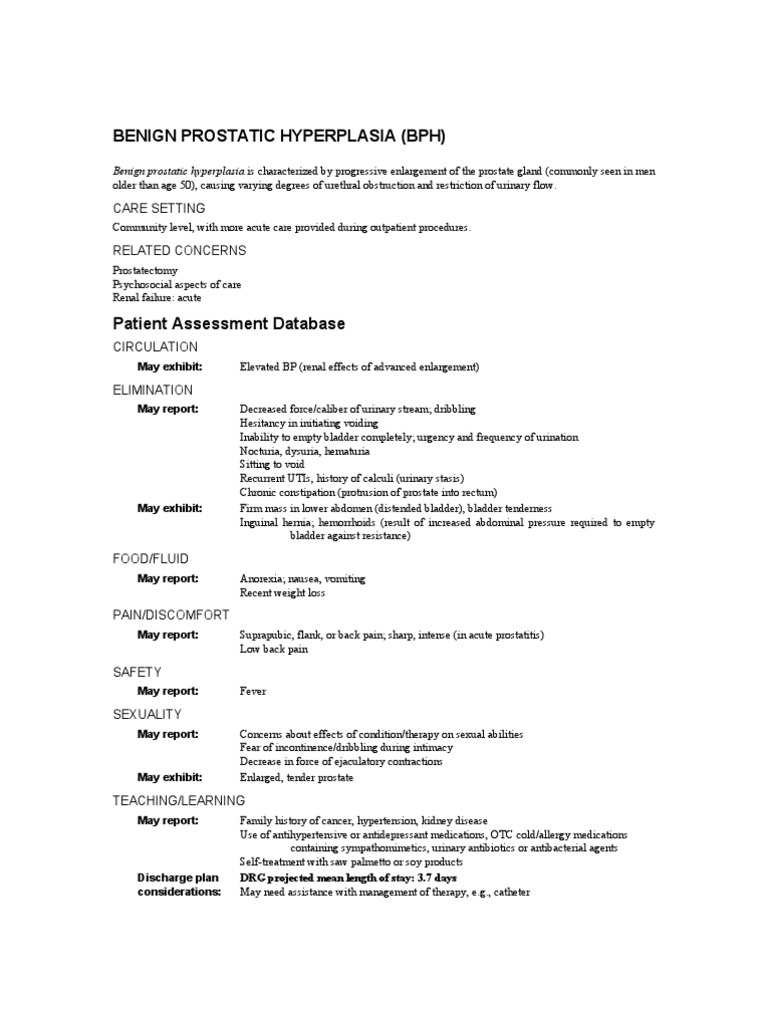 Benign Prostatic Hyperplasia | PDF | Prostate | Urinary System