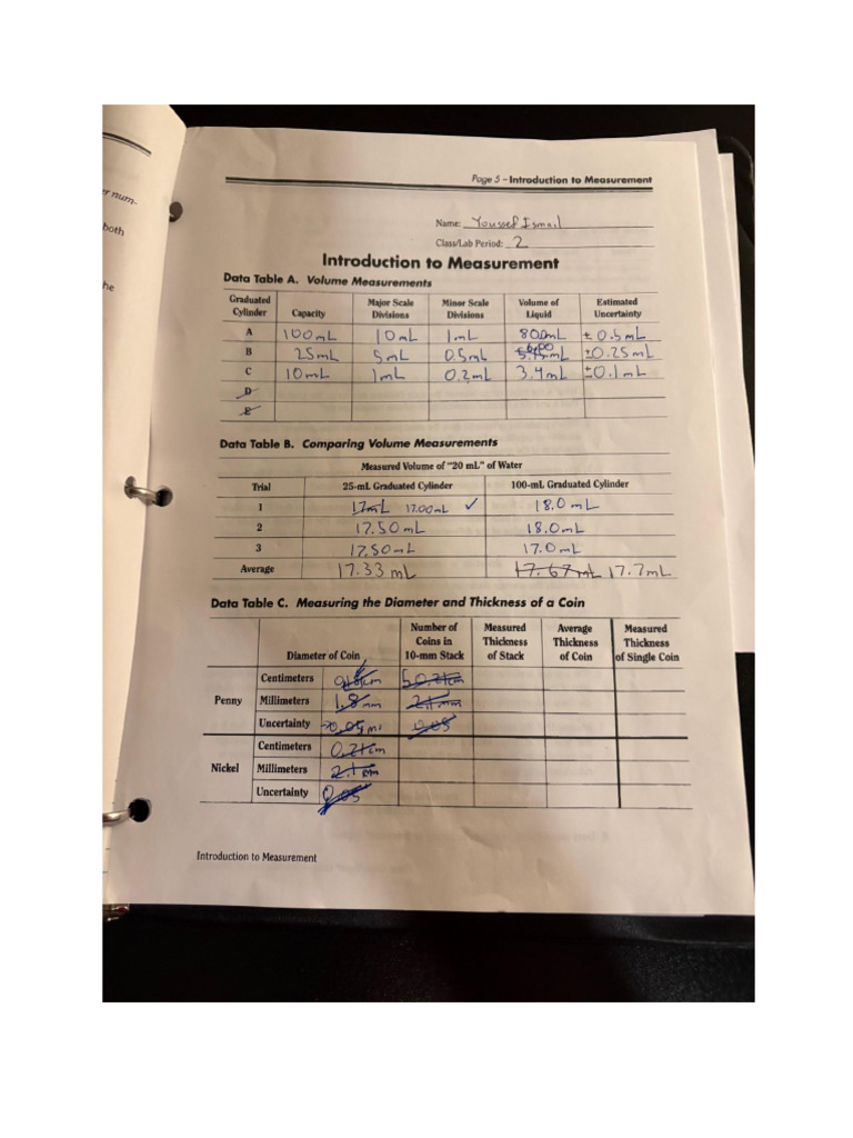 Chemistry Introduction to Measurements Lab | PDF