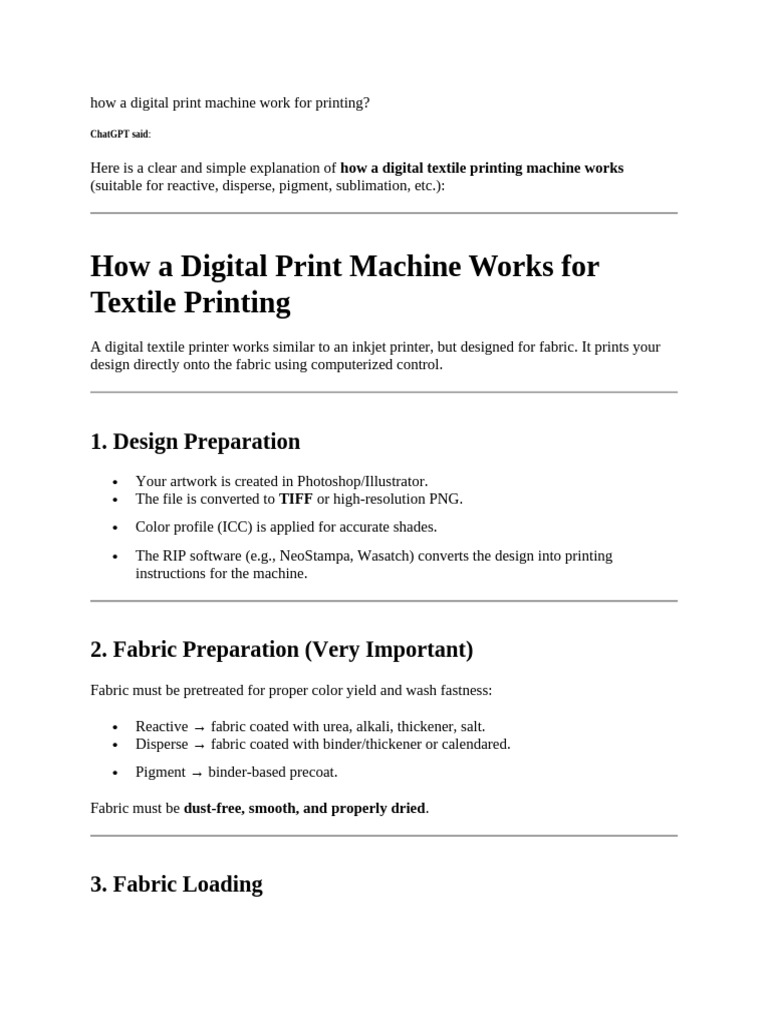 How Digital Fabric Printing Machines Work | PDF | Printer (Computing ...