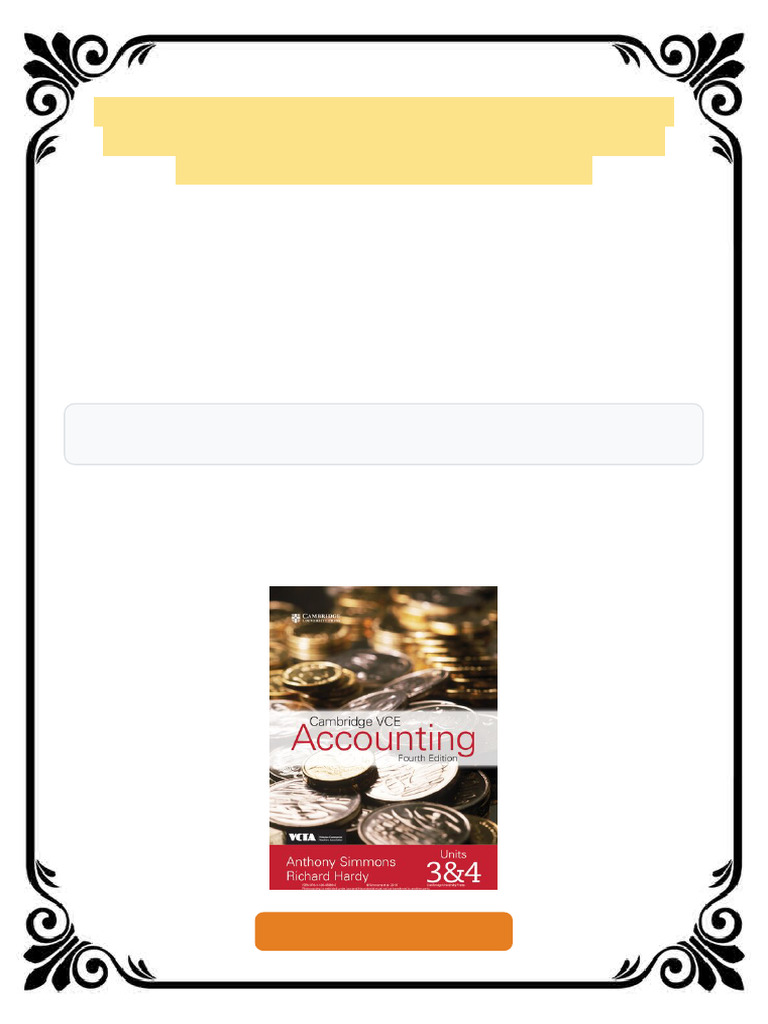 Cambridge VCE Accounting Units 3 & 4 4th Edition Anthony Simmons eBook ...