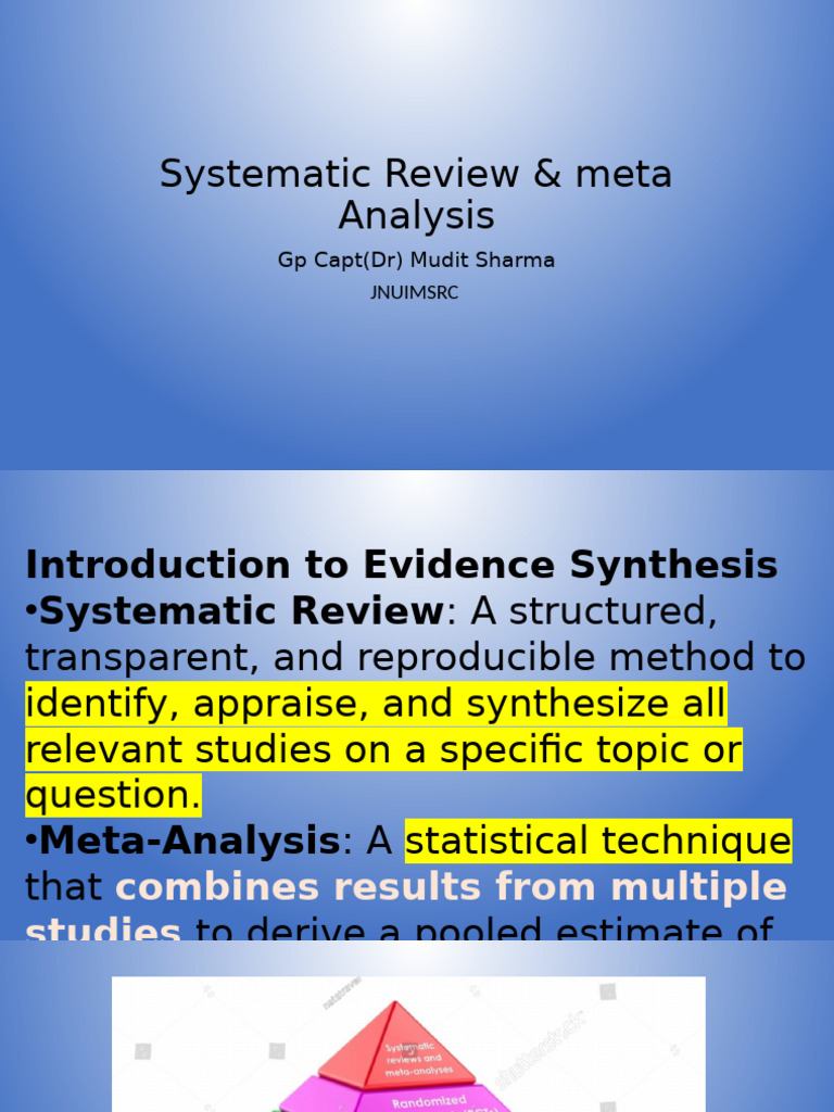 Systematic Review & Meta Analysis | PDF | Systematic Review | Meta Analysis